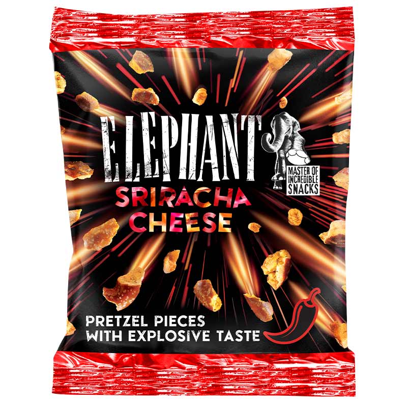 ELEPHANT Sriracha Cheese Pretzel Pieces - Santikos Foods