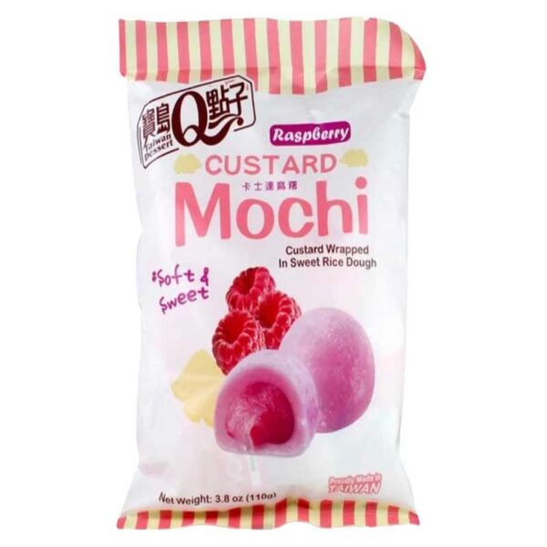CUSTARD MOCHI Raspberry - Santikos Foods