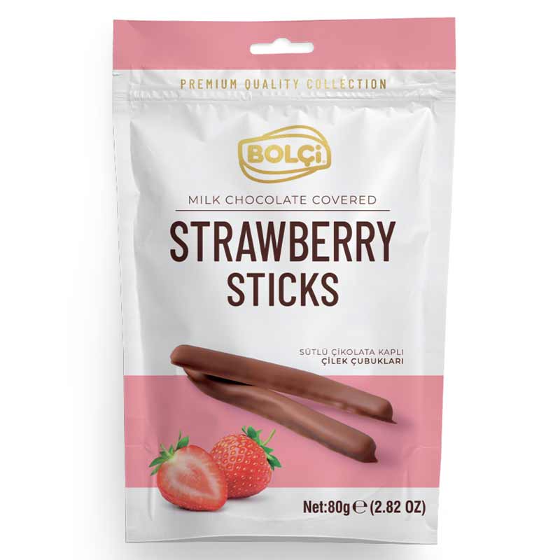 BOLCI Milk Chocolate Covered Strawberry Sticks - Santikos Foods
